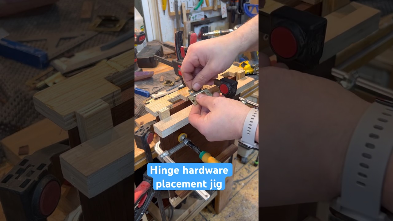 Hinge hardware placement jig #workshop #woodworking #tools - YouTube