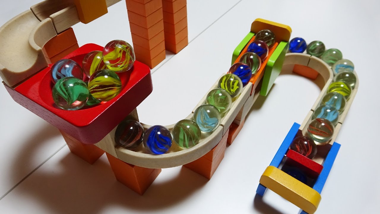 Marble Run Race ASMR ☆ Wooden Tree & Large Transparent Marble - YouTube
