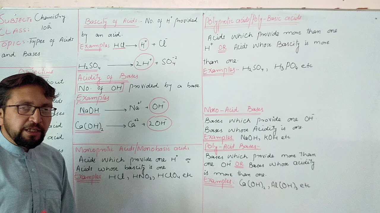 Chemiatry 10th, types of acids and bases - YouTube