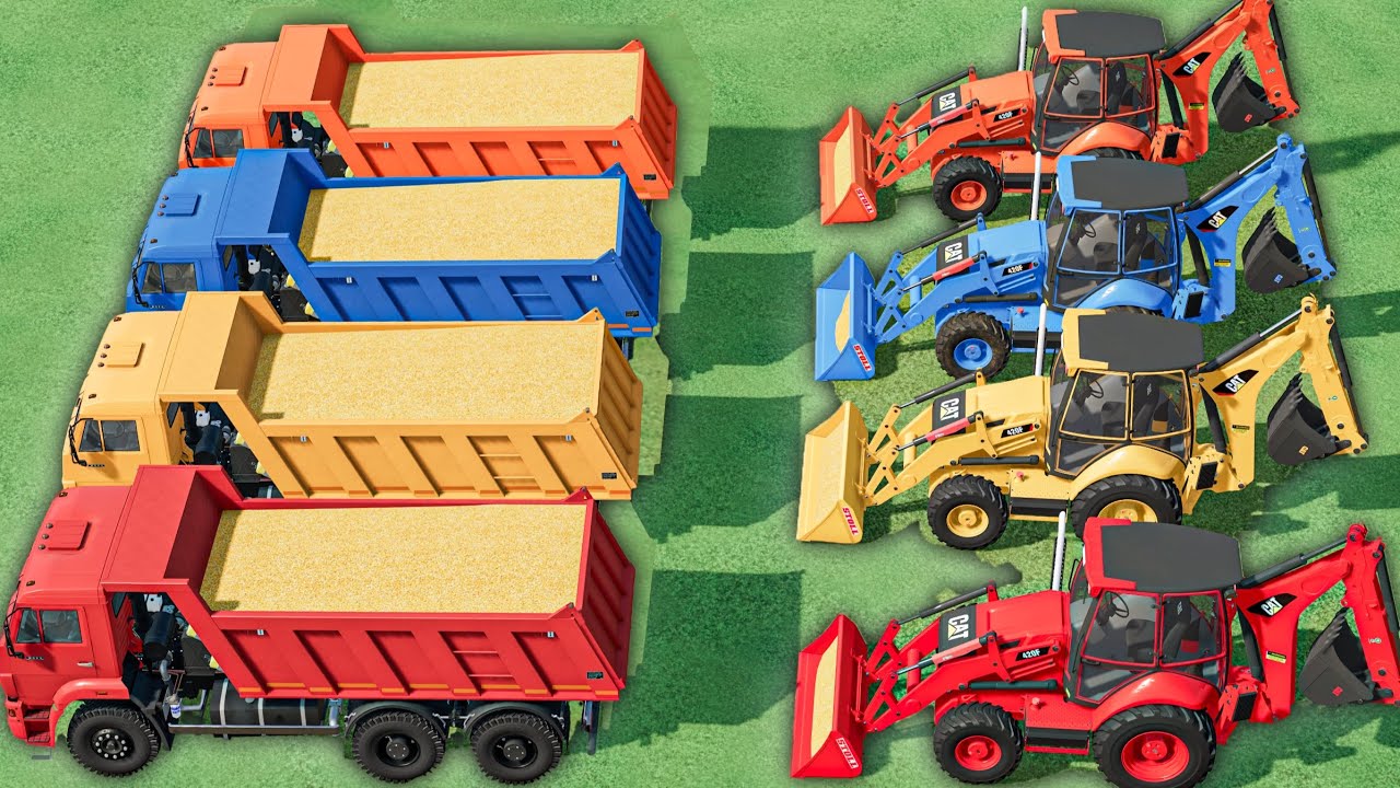 Excavation Cat Backhoe With COLORS - Load Work - Farming Simulator 22 ...