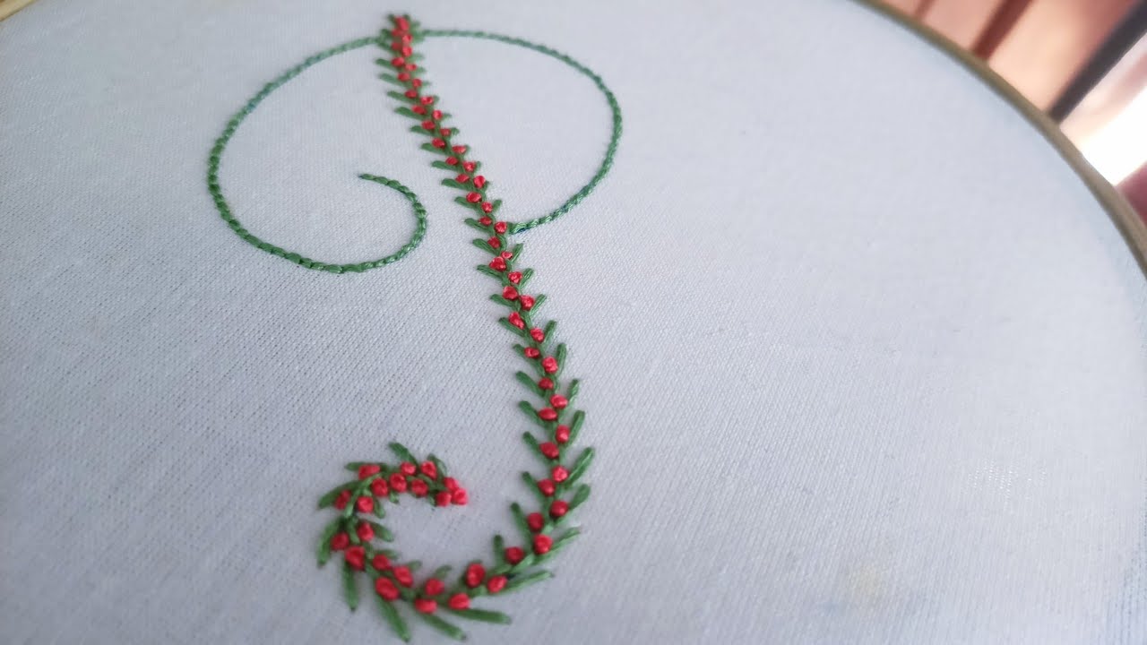 hand embroidery | P embroidery | new letter embroidery design - YouTube