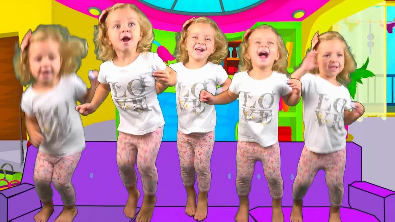Five Little Babies Jumping on the Bed Song | Baby Dance - Nursery Rhyme video for Children ...