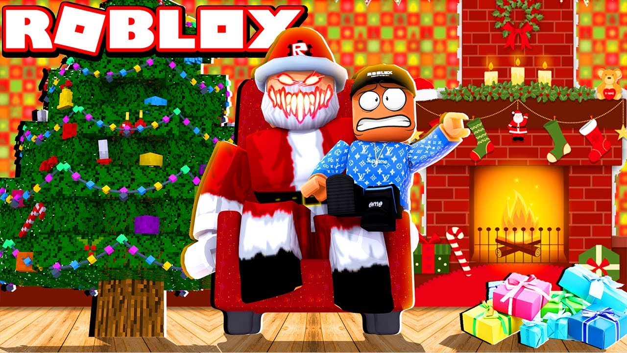 ESCAPING SANTA IN ROBLOX - YouTube