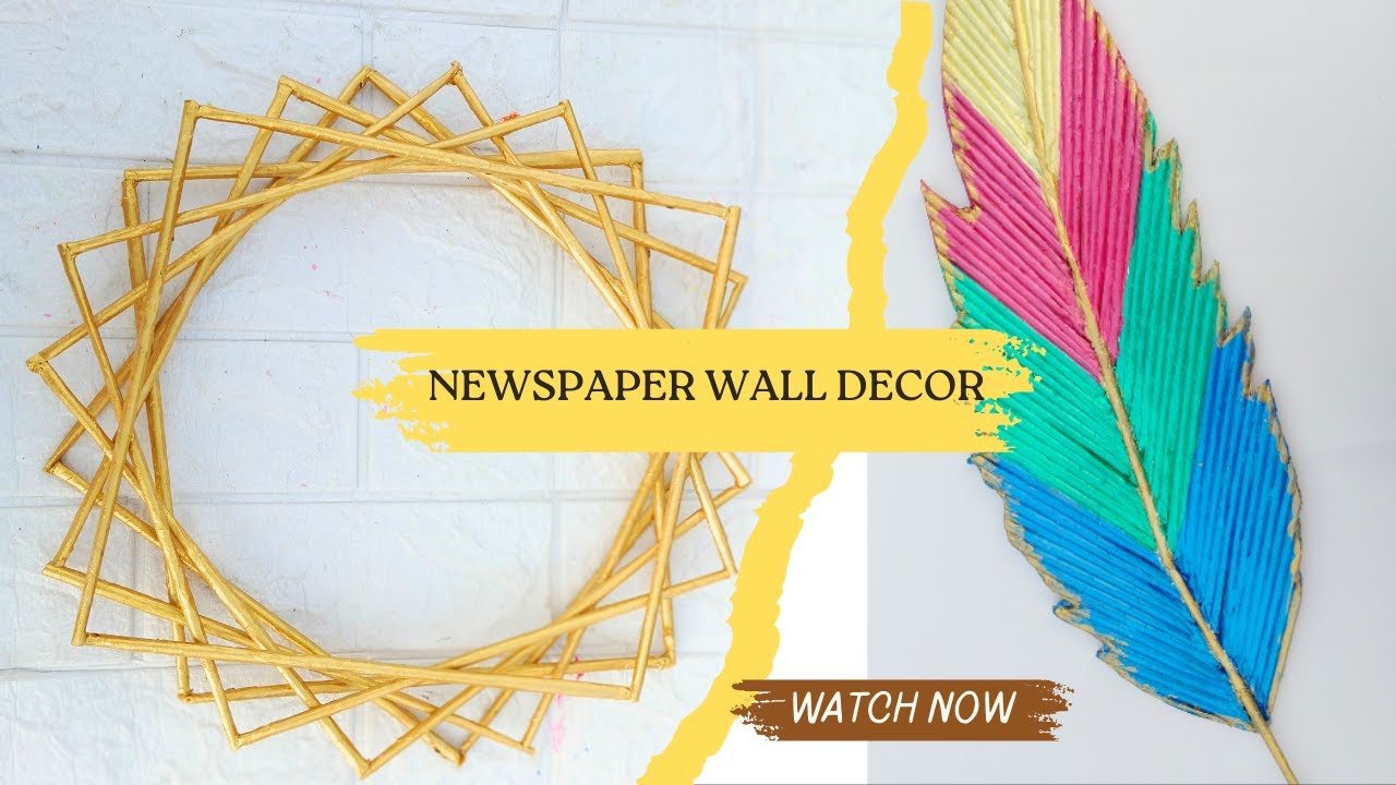 Easy wall hanging craft from newspaper/Best out of waste/Newspaper ...