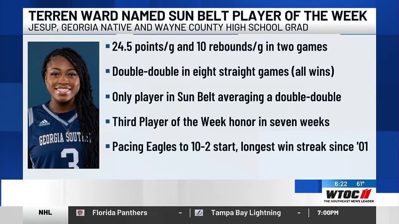 Terren Ward named Sun Belt player of the week - YouTube