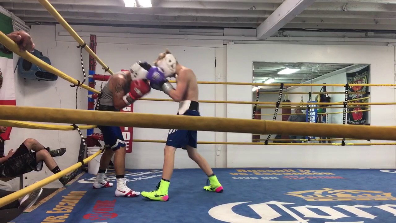 Canelo Mini 17yo Amateur Boxer (114lbs) Breenan Macias Spars132lbs Pro ...