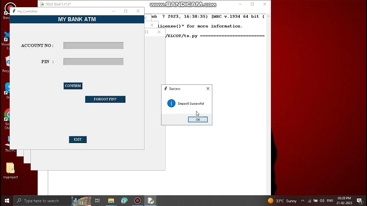 mini Atm python tkinter - YouTube