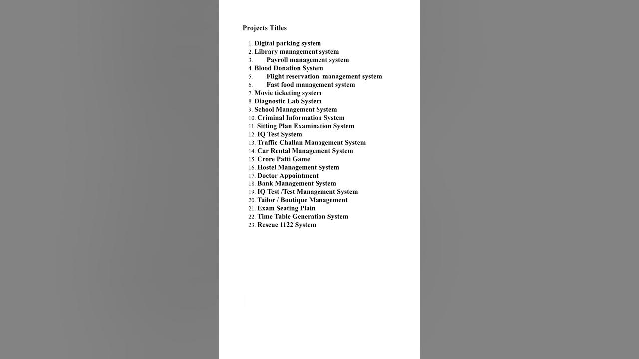 Lecture 14 part 1 OOSE Project Ideas & Details - YouTube