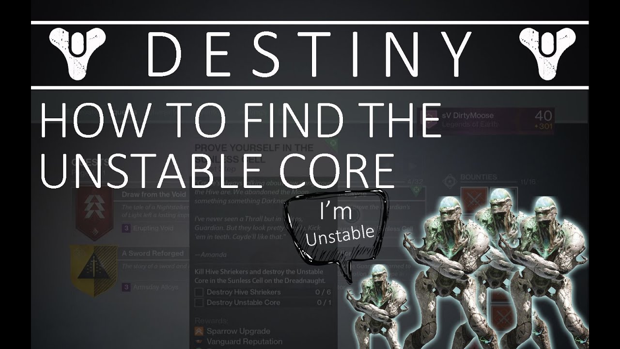 Where To Find The Unstable Core In The Sunless Cell Strike - YouTube