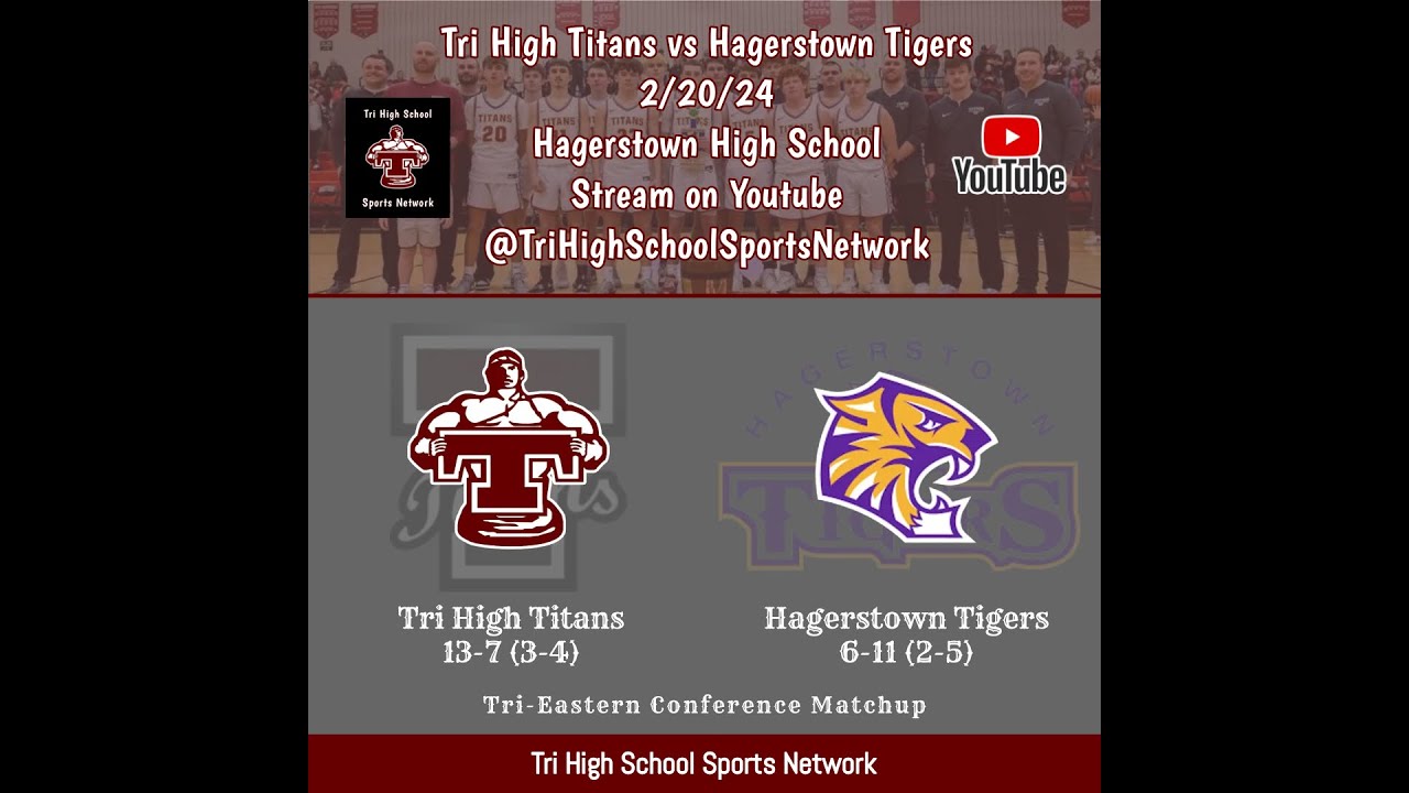 Boys Varsity Basketball Tri High Titans @ Hagerstown Tigers - YouTube