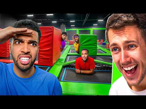 MINIMINTER REACTS TO BETA SQUAD HIDE & SEEK IN TRAMPOLINE PARK
