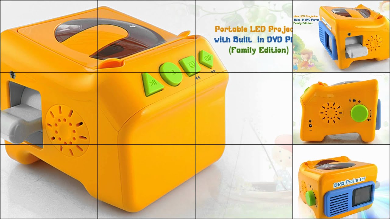 Portable LED Projector with Built-in DVD Player - YouTube