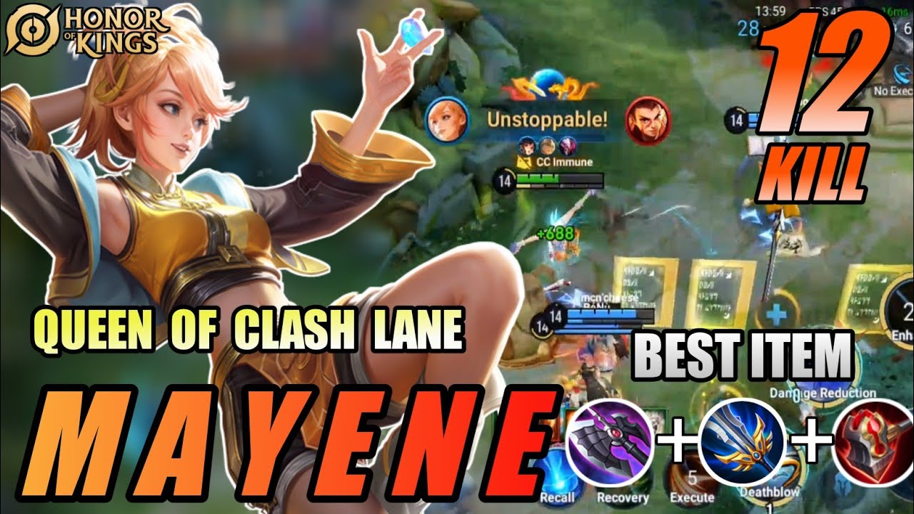 MAYENE Queen of Clash Lane Honor of Kings (HOK) Best item build INSANE ...
