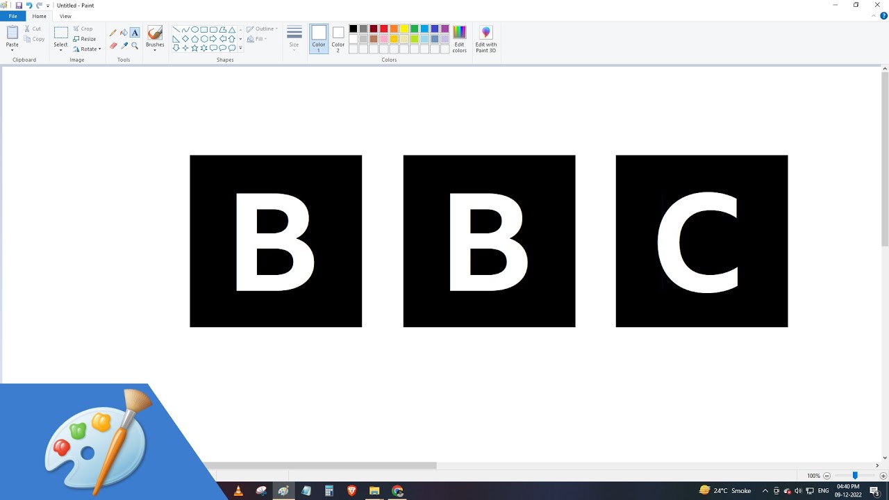 How to draw BBC logo using MS Paint - YouTube