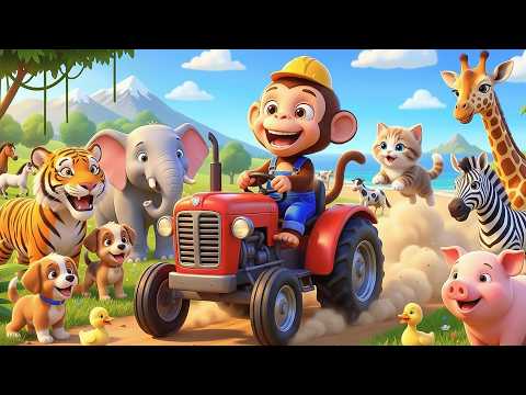 Monkey Farmer Fixes Tractor and Plows Beet Field - Farm Work | Funny Farm🐒