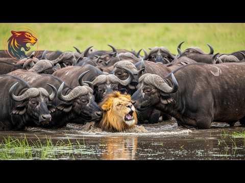 Leão e Búfalo-Africano: A Guerra Sem Fim na Savana #animaisselvagens | Documentários animais