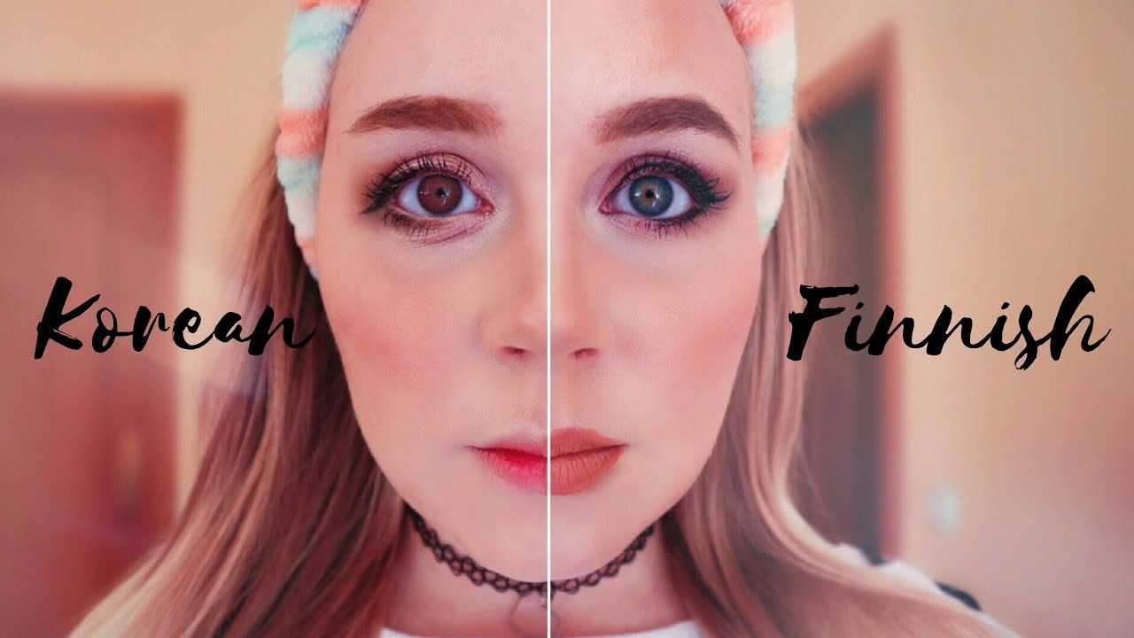 Korean VS Finnish Makeup 🇰🇷💄🇫🇮 - YouTube