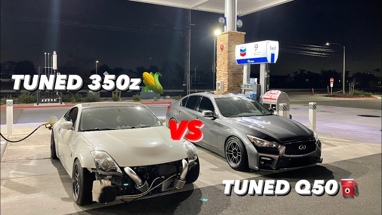 CALLING OUT 2 E85 TUNED 350z IN MY TUNED Q50!!! - YouTube