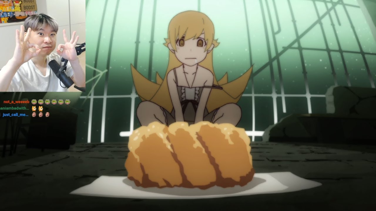 SHINOBU TRAINED LIKE A DOG WITH DONUTS 😭😂 | Nekomonogatari Black ...