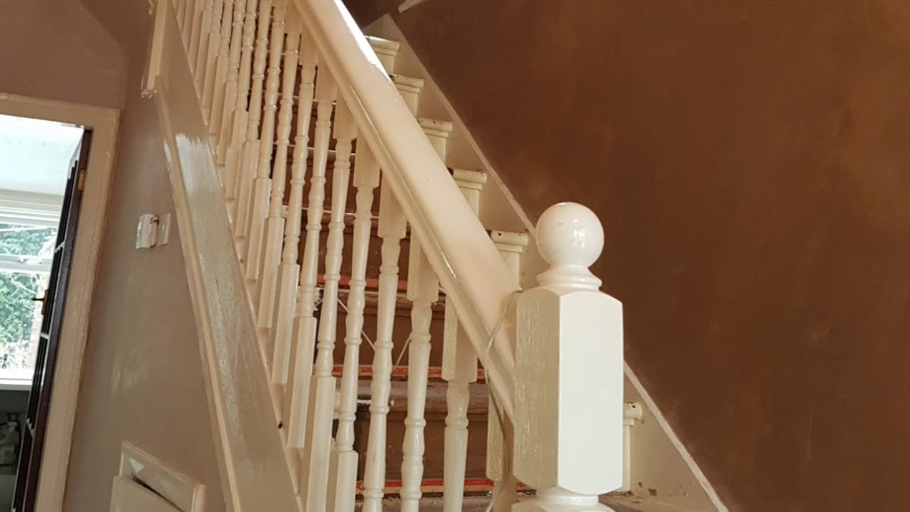 Plastering over artex hallway - YouTube