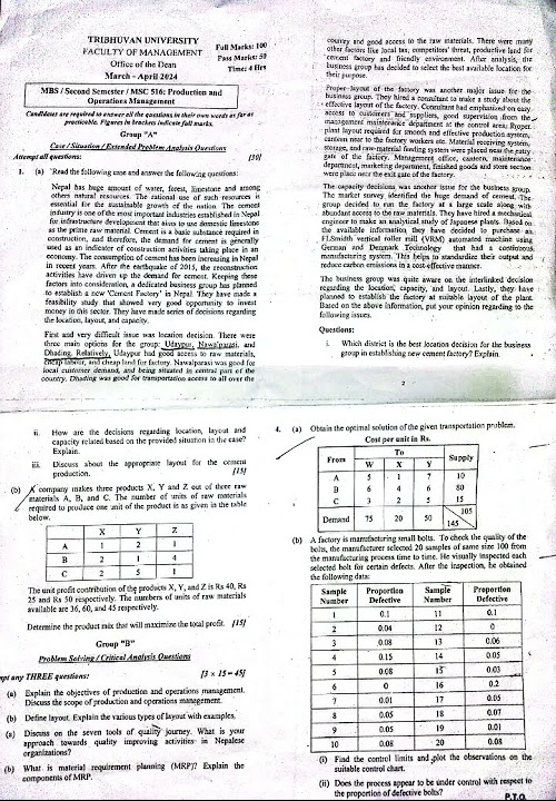 MBS 2nd sem, production and Operations Management 2024 - YouTube
