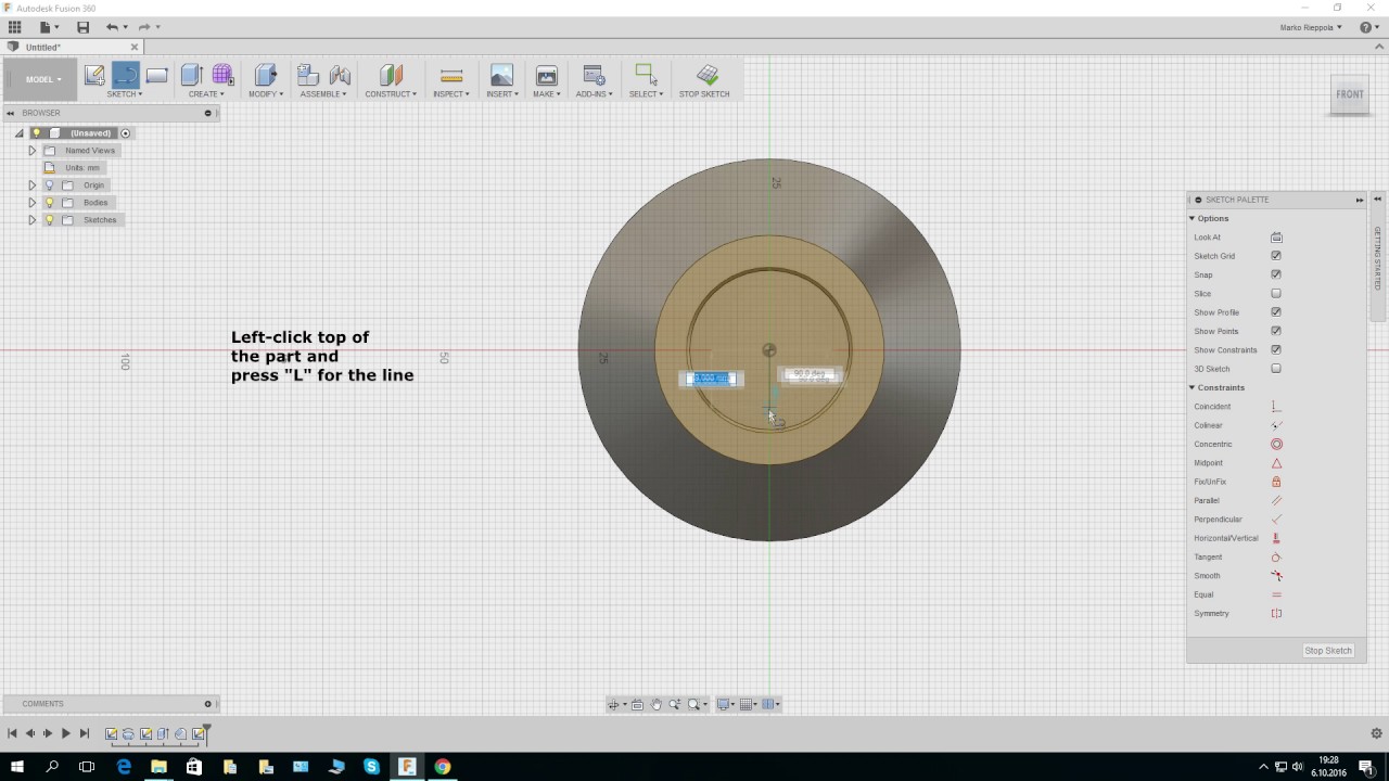 Fusion 360 tutorial: Fast 3D model for beginners - YouTube