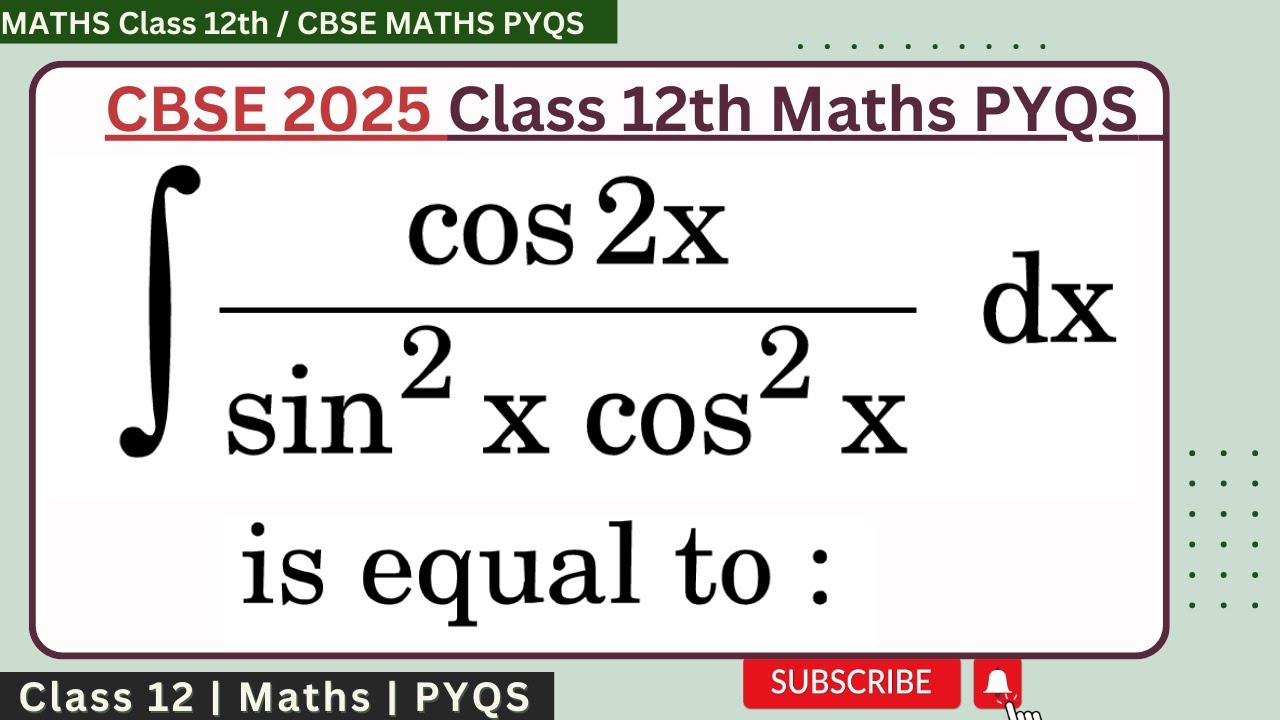 integrate (cos 2x)/(sin^2 x * cos^2 x) dx is equal to #integration # ...