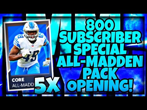 *800 Sub Special* 5x ALL-MADDEN PACK OPENING! - Madden Mobile 21 - YouTube