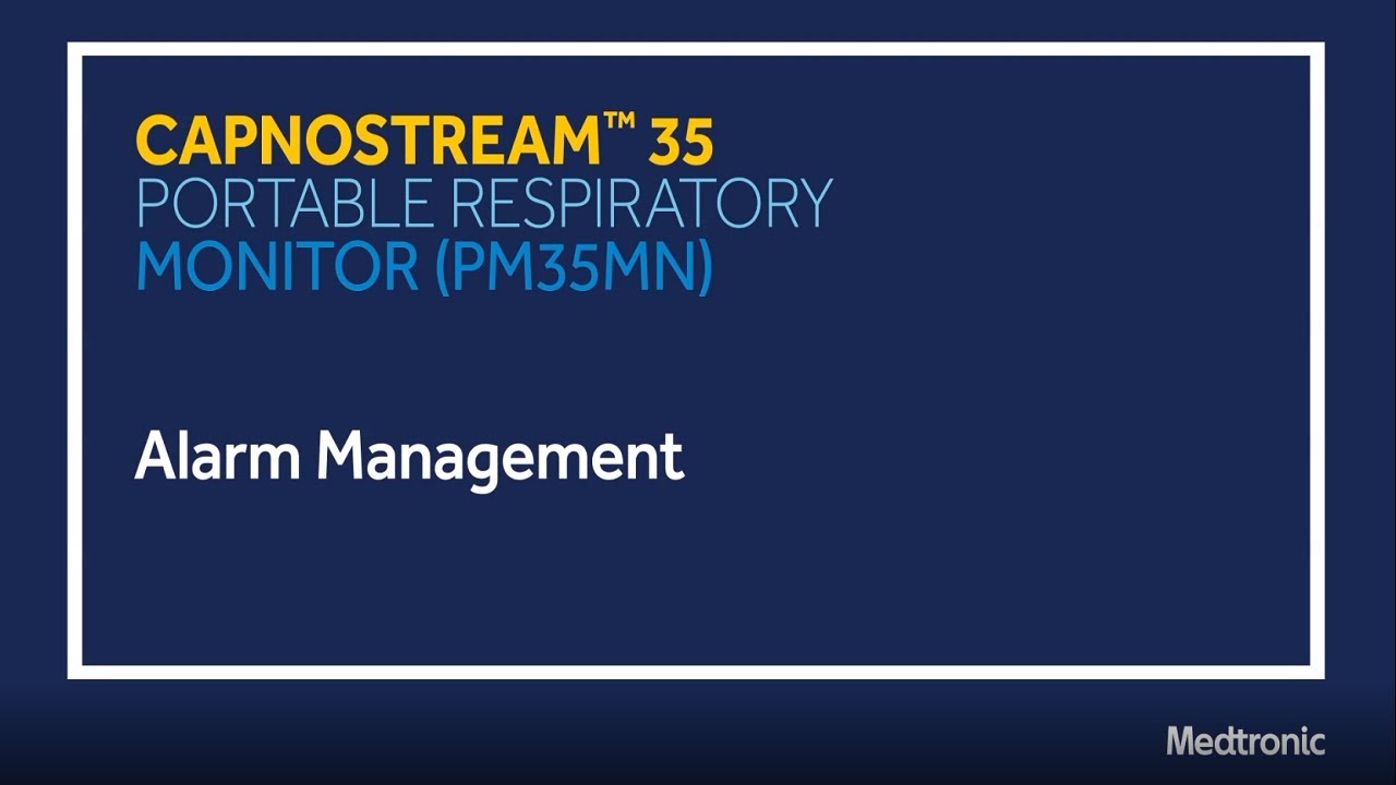 Alarm Management: Capnostream™ 35 Portable Respiratory Monitor - YouTube