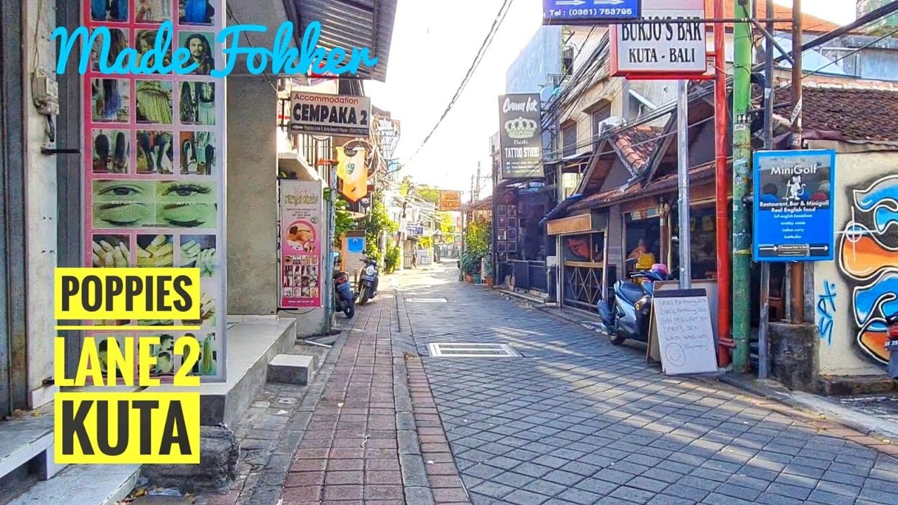 Short Walk Poppies Lane 2 Kuta Bali - YouTube