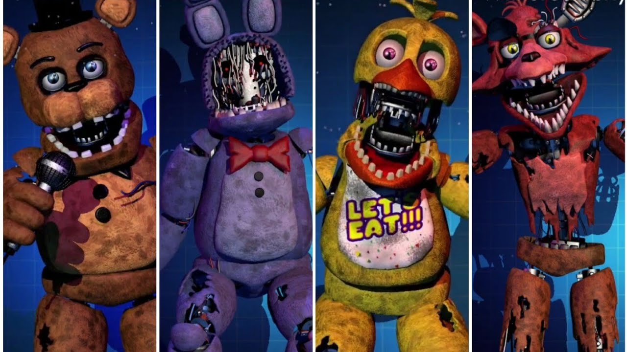 FNAF AR Withered animatronics workshop animations - YouTube