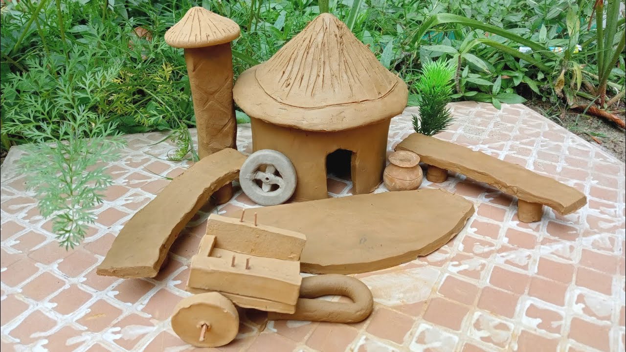 DIY How to make cow shed with clay | House of Animals | matir ghar ...