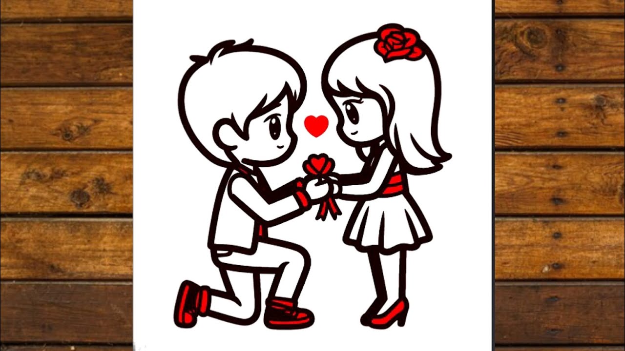 How to make a drawing a marriage proposal drawing/valentine's day ...