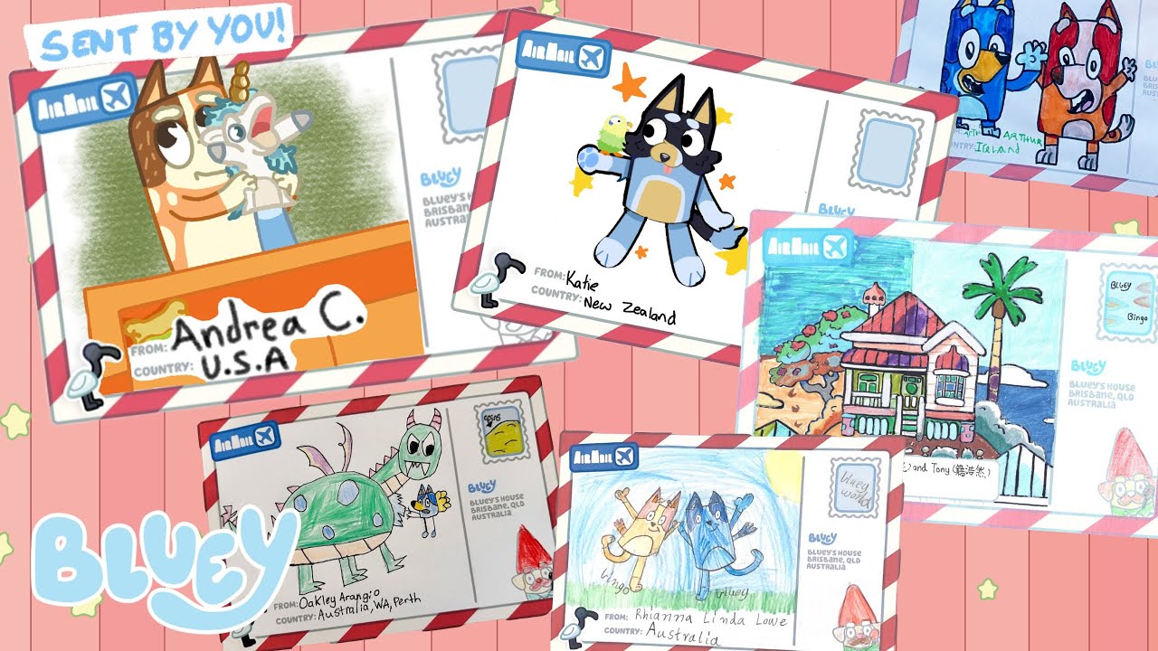 🔴LIVE: Postcards to Bluey's World 🌏 ️ | YOUR Drawings For Bluey From ...