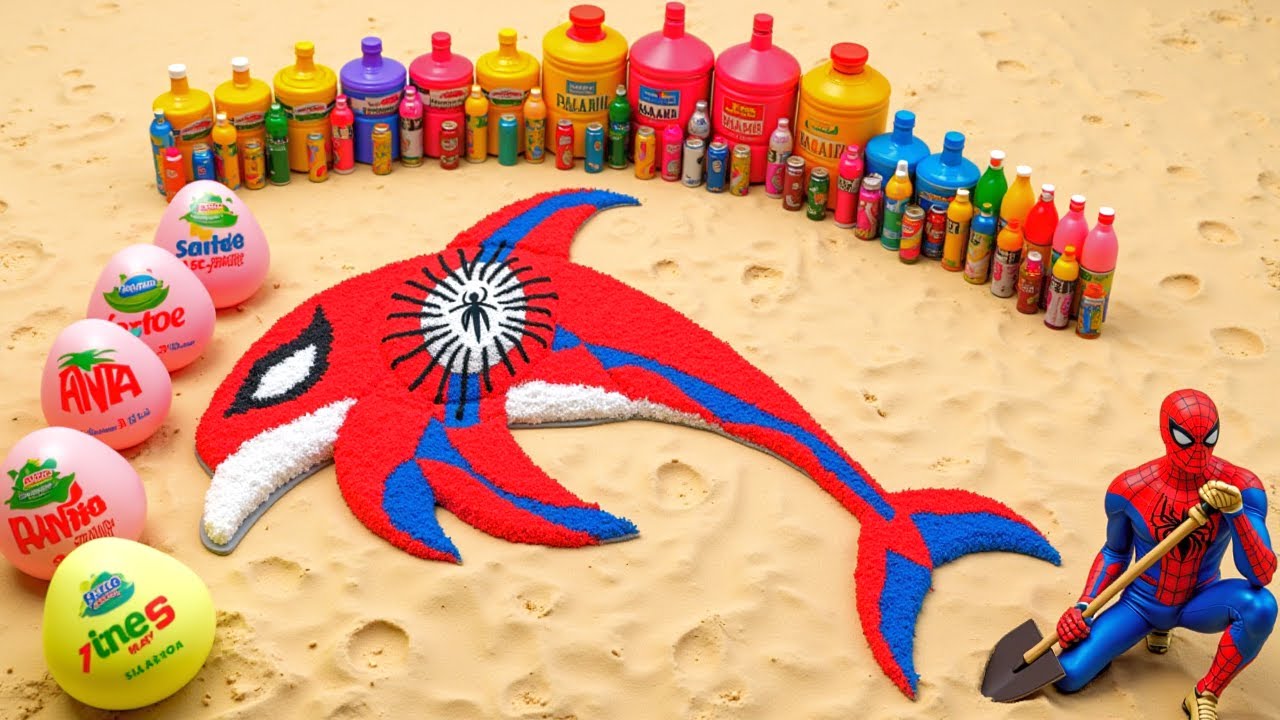 How to make Spiderman Dolphin with Orbeez & Big Toothpaste Eruption and ...