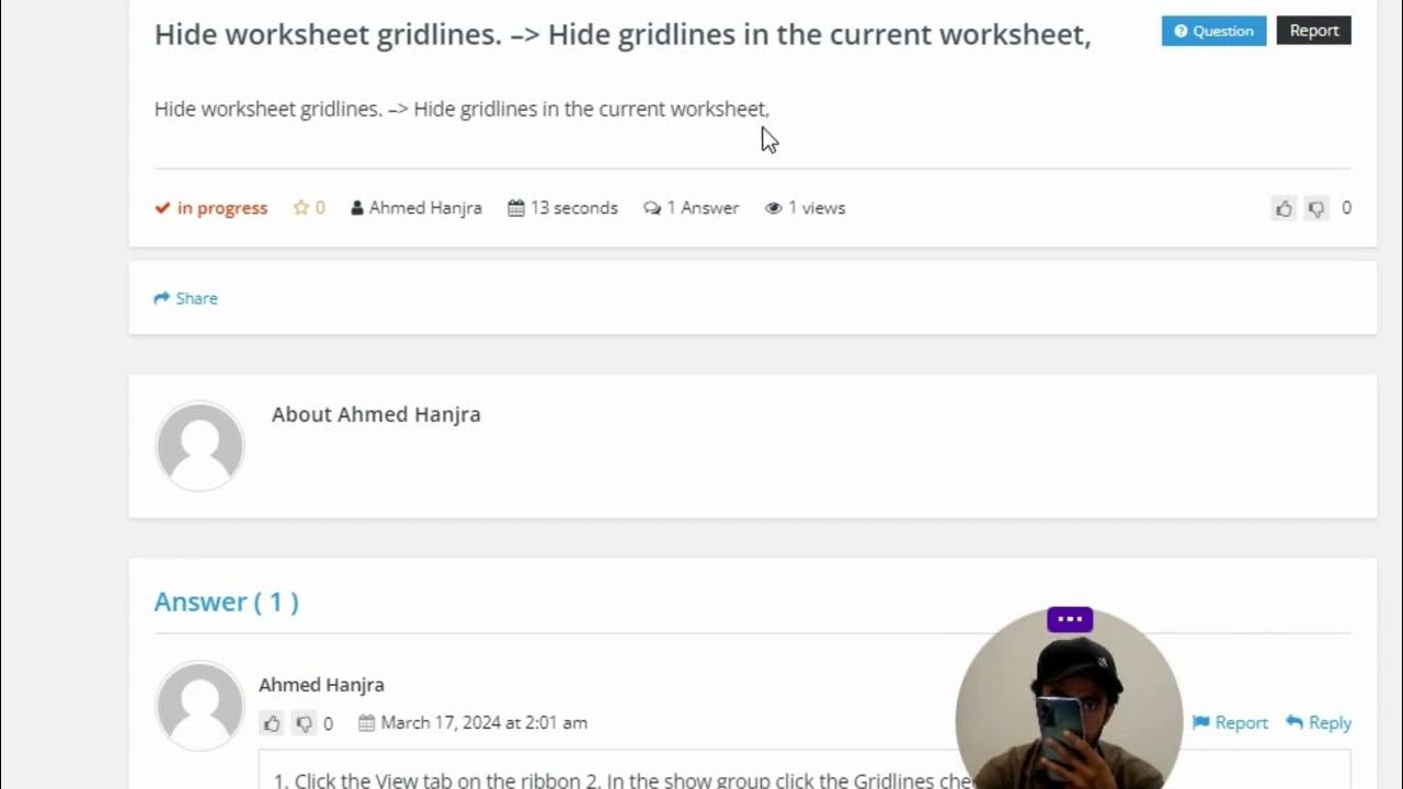 Hide worksheet gridlines. -- Hide gridlines in the current worksheet - YouTube