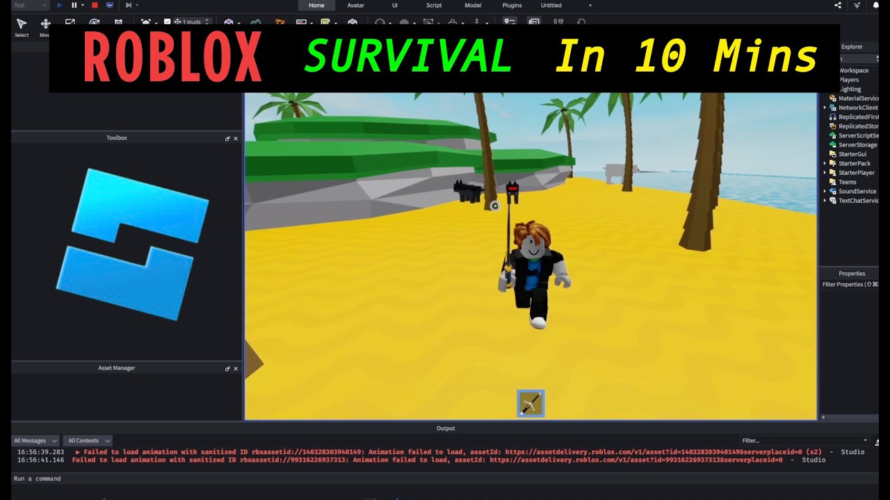 How to make survival game in roblox studio real quick - YouTube