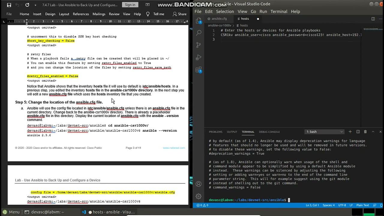 7.4.7 Lab - Use Ansible To Back Up And Configure A Device - YouTube