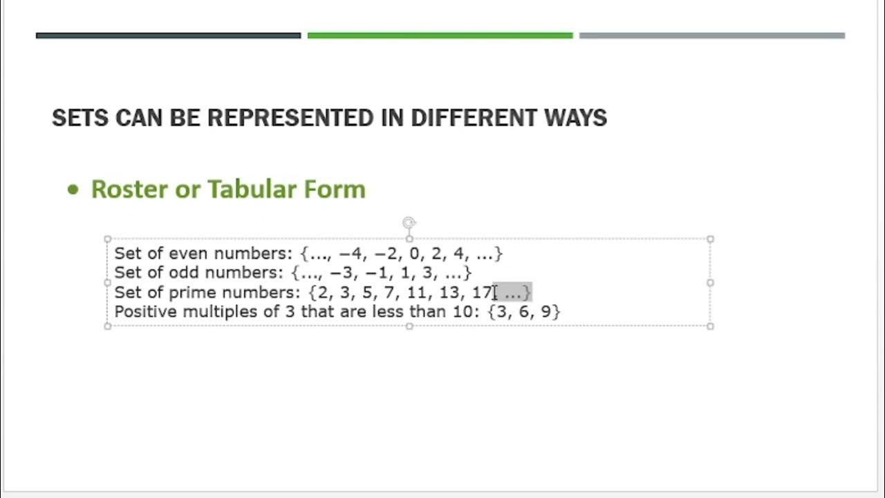 chapter 4b Representation of a set - YouTube