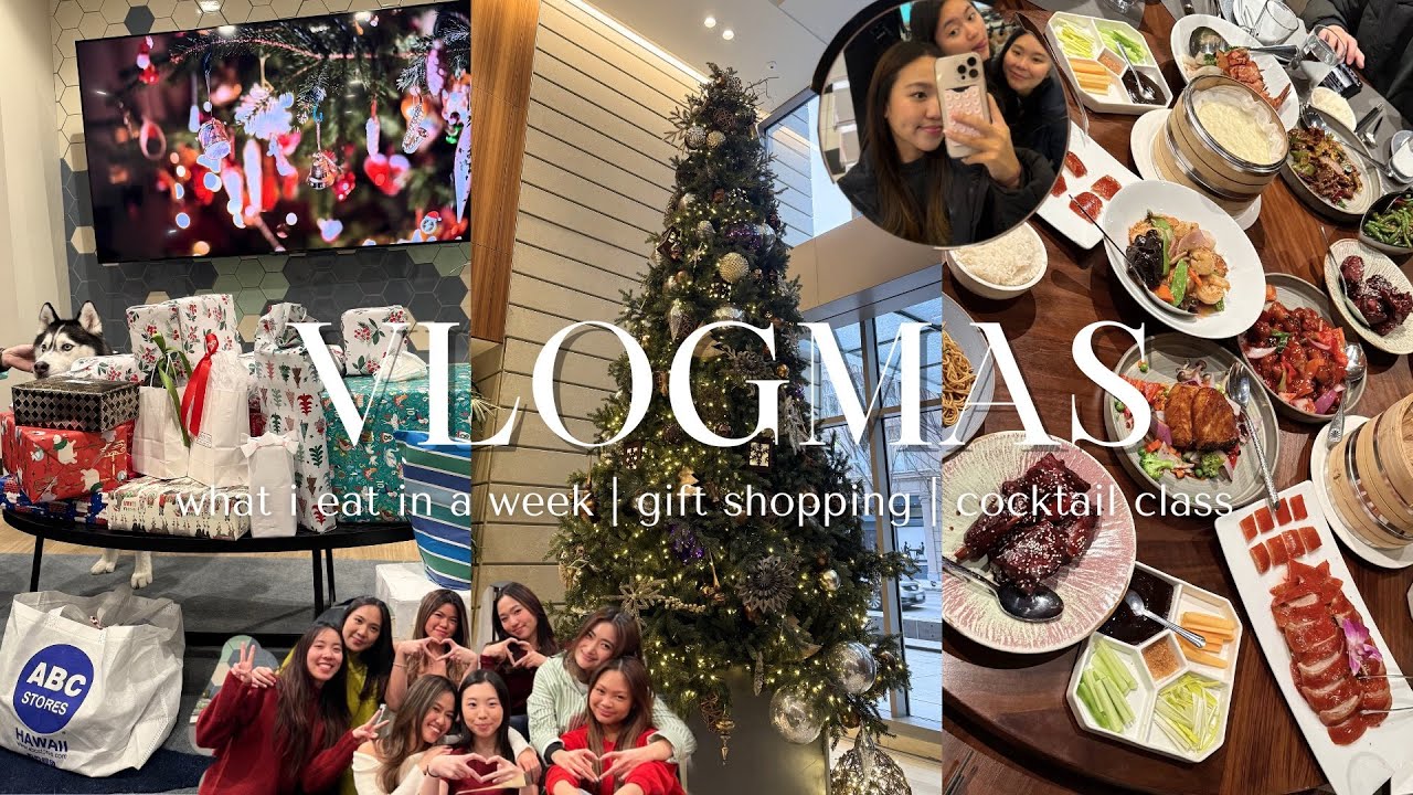 VLOGMAS 2024 PART ONE | what i eat in a week, gift shopping, cocktail class - YouTube