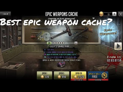 Best Epic Weapons Cache?? The Walking Dead: Road To Survival TWD - YouTube
