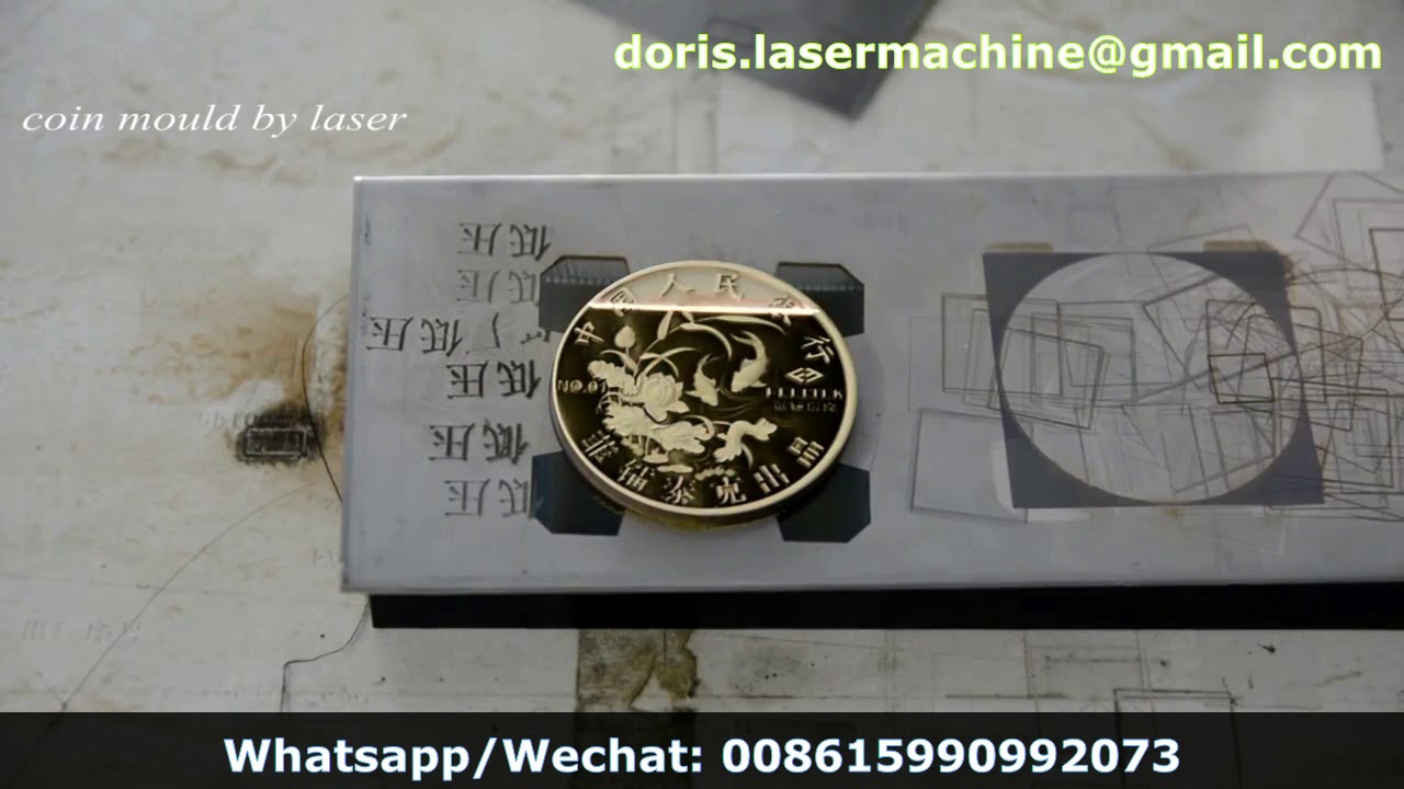 3D deep engraving on coin, coin mould laser deep 3D engraving - YouTube