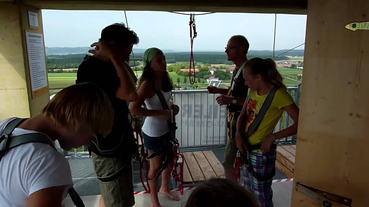 Mega Flying Fox Wildfreizeitpark Oberreith - YouTube