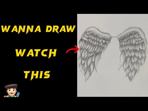 How to draw Realistic Angel wings😇🪽|| Angel wings drawing step by step ...