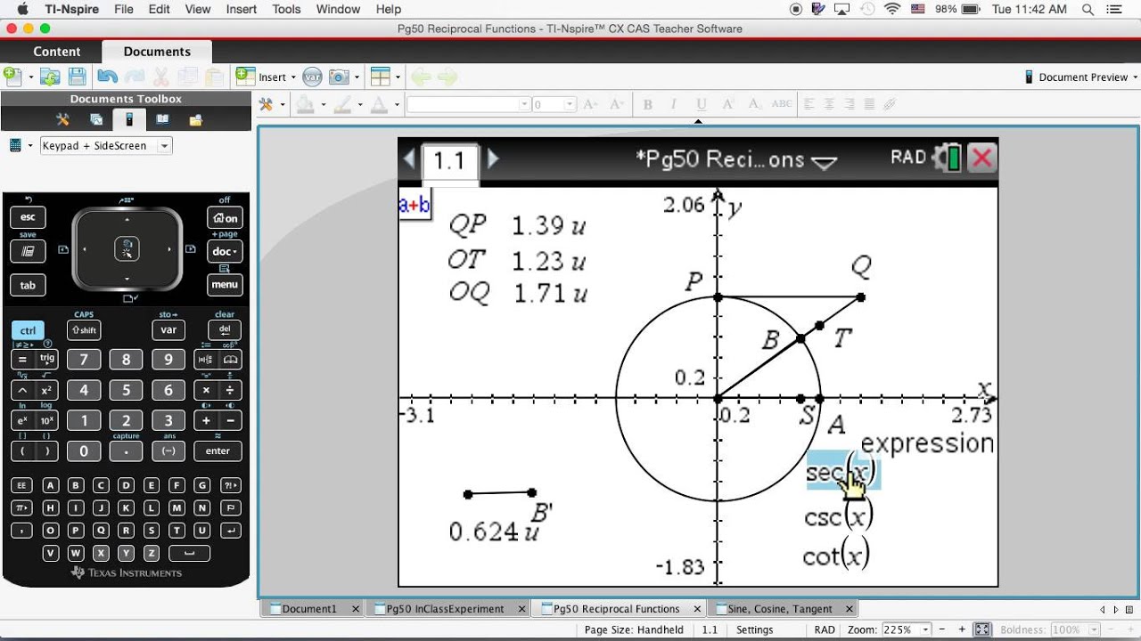 Reciprocal Trigonometric Functionns in a unit circle - YouTube