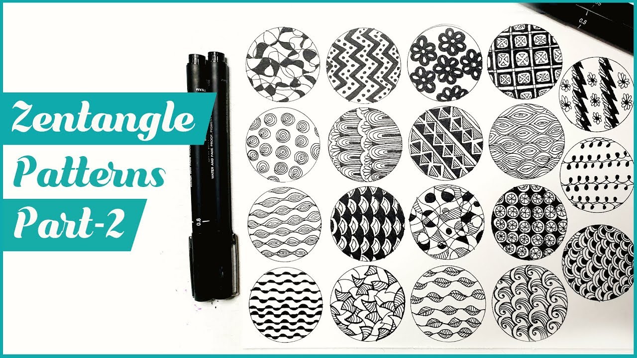 Easy Zentangle Pattern Drawing for Beginners | Part 2 - YouTube