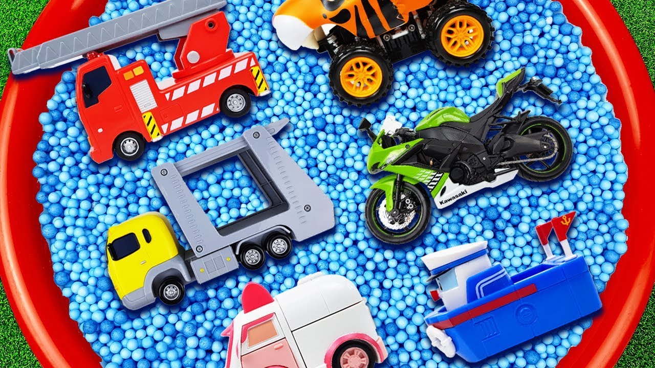 Learn Characters with Car Toys, Robocar, Monster Truck, Paw Patrol in ...
