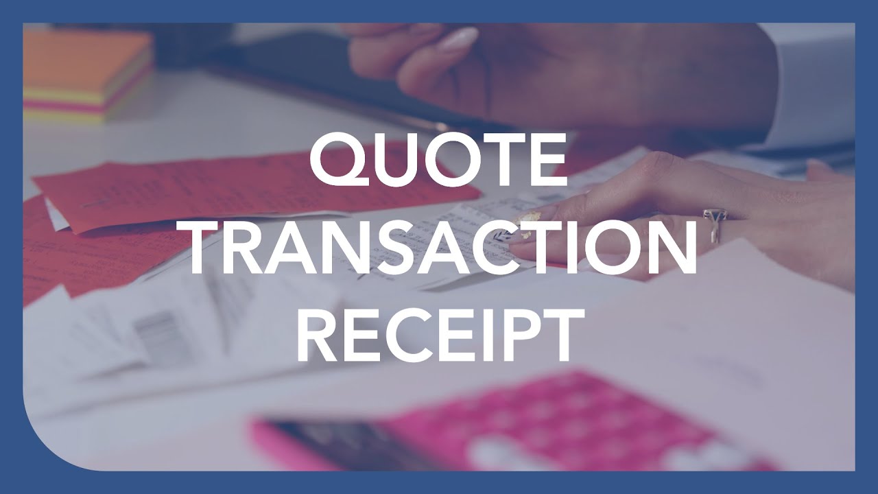 Let's talk about quotes and receipts - YouTube