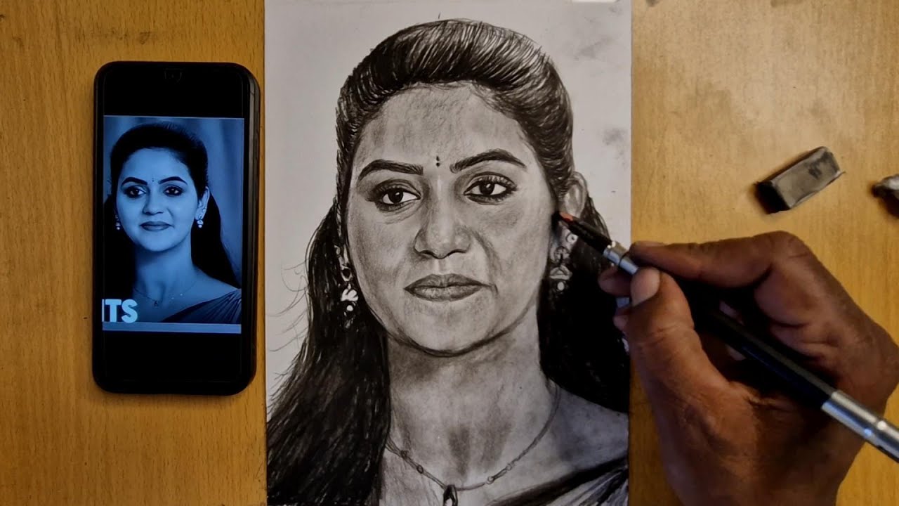 Kayal Serial | Chaitra Reddy | Pencil drawing | MAGIMAY ARTS - YouTube