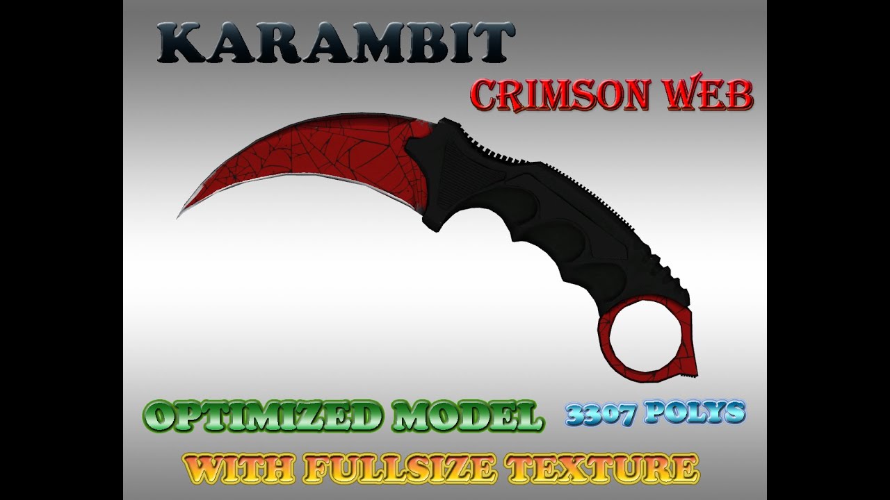 CS:GO KARAMBIT CRIMSON WEB HD skin for cs 1.6 - YouTube